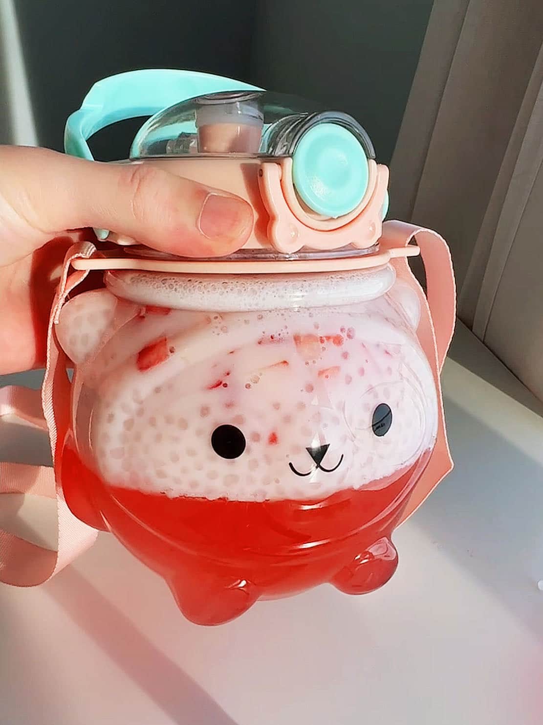 Strawberry Milk with Jelly and Sago Recipe | Ms Shi & Mr He