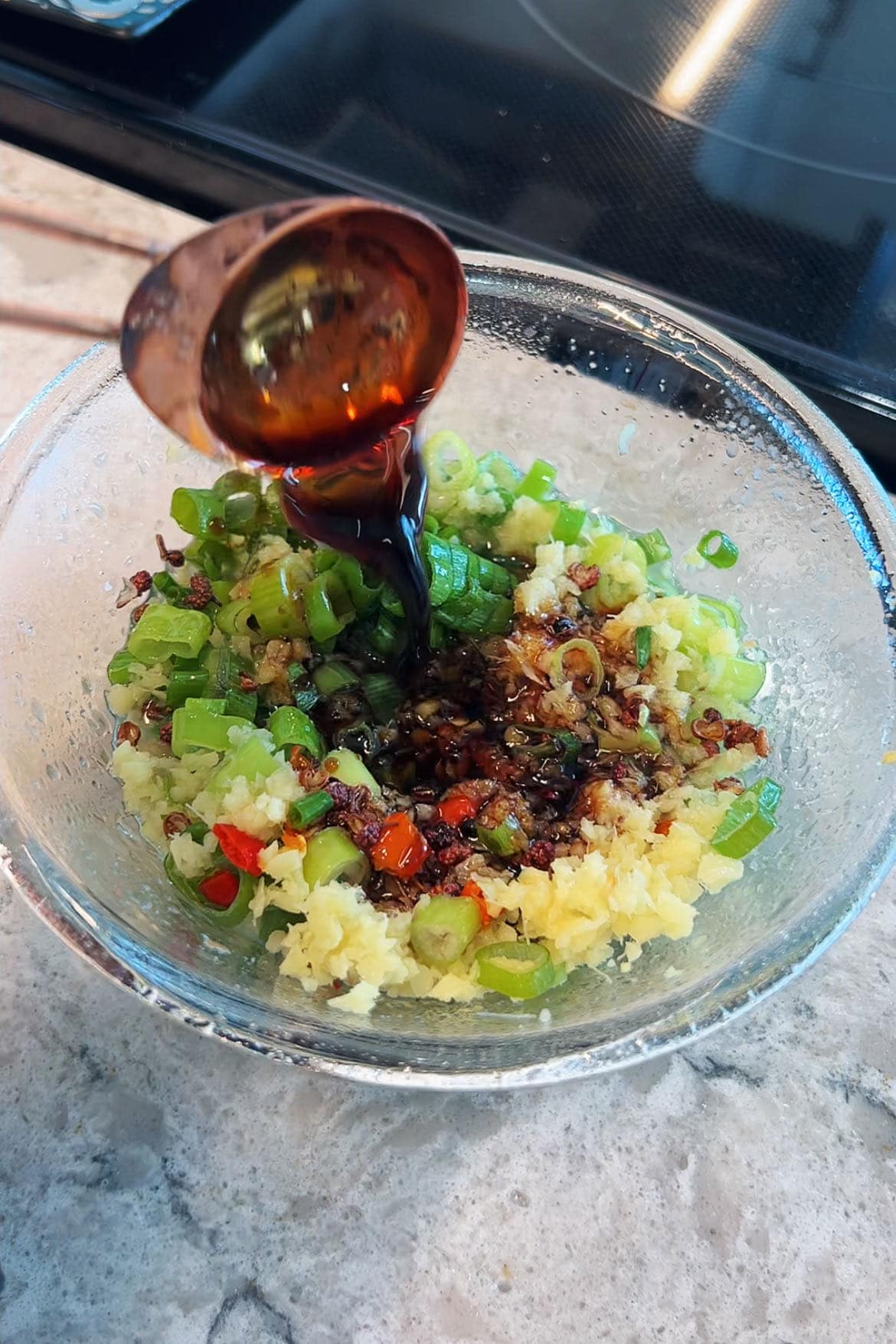 Hainanese Chicken Rice - steamed chicken (ginger scallion sauce)