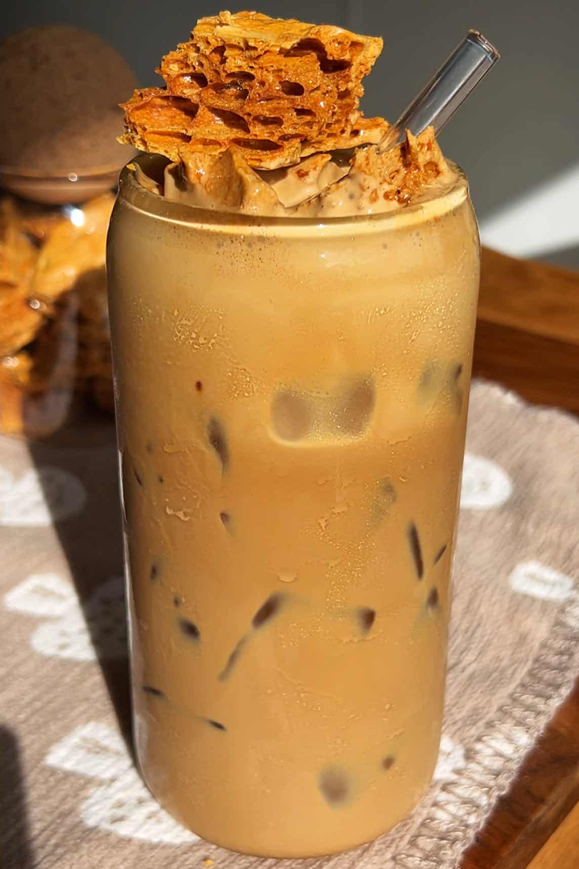 Dalgona Coffee (Whipped Coffee) with Dalgona Candy Topping